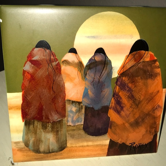 Rorex | Accents | Vintage Tile Cherokee Artist Signed Rorex Women ...